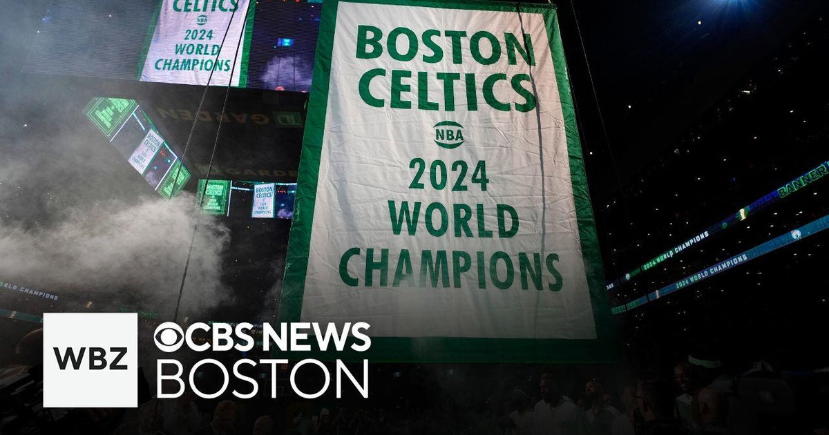 Boston Celtics raise Banner 18 to the rafters - CBS Boston