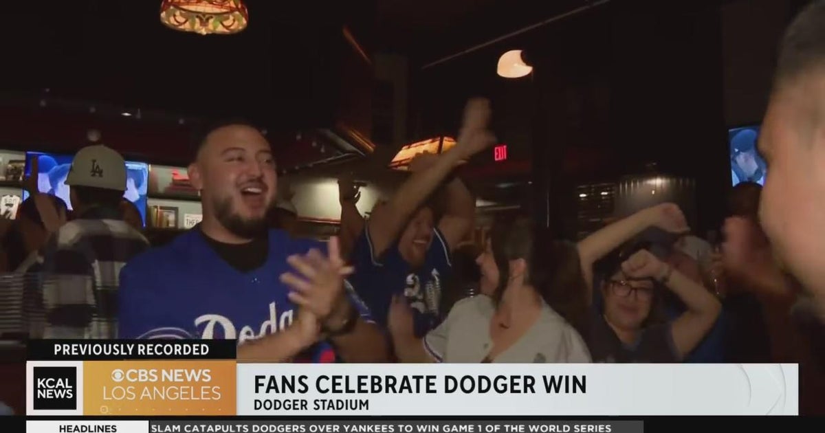 Fans celebrate Dodger win - CBS Los Angeles