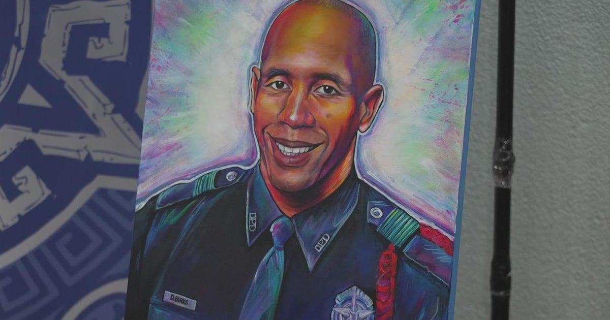Portrait unveiled to honor fallen Dallas police officer Darron Burks ...