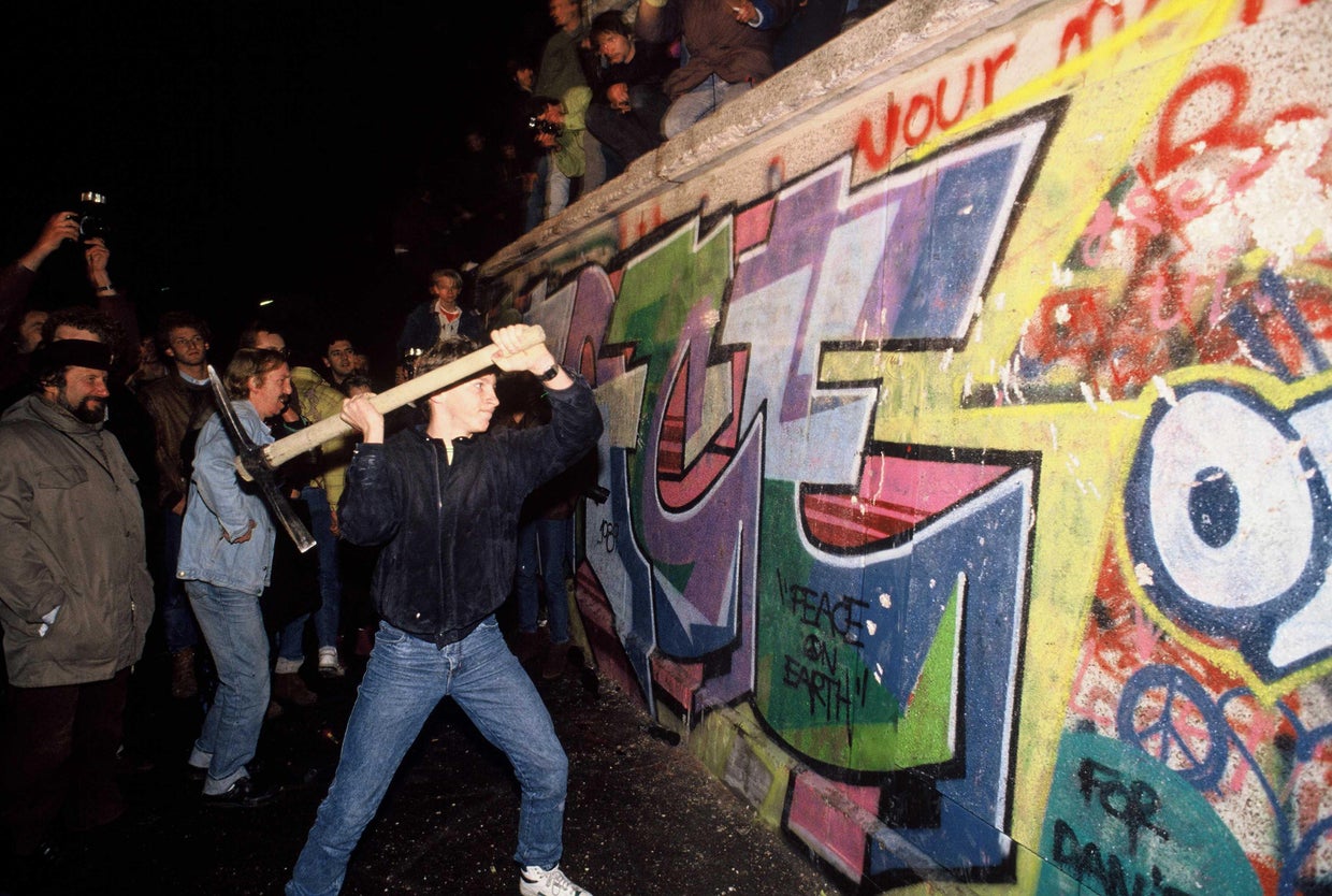 The Berlin Wall came down 35 years ago today. Fragments of the famous ...