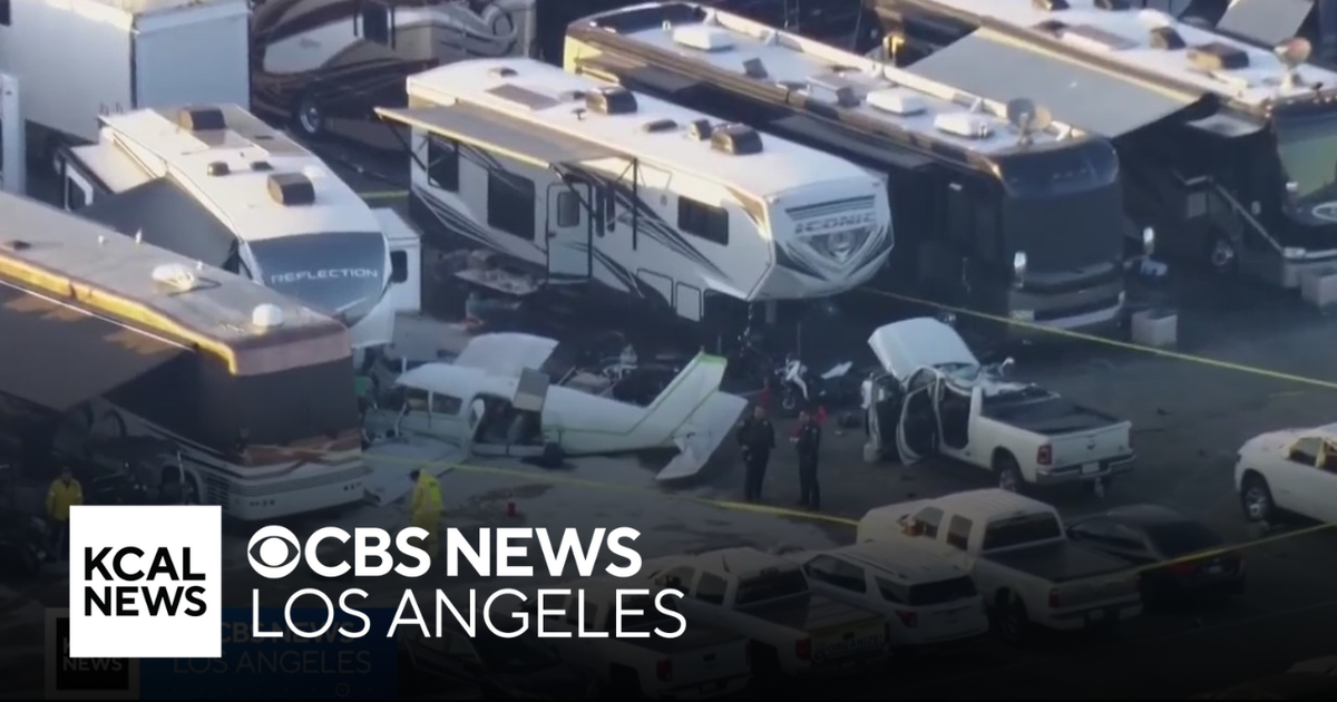 Investigation into what caused small plane to crash at Pomona Dragstrip continues - CBS Los Angeles