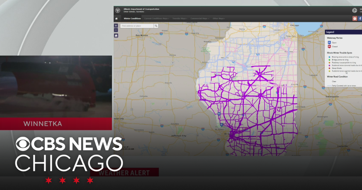 Difficult road conditions in Chicago's northern suburbs - CBS Chicago