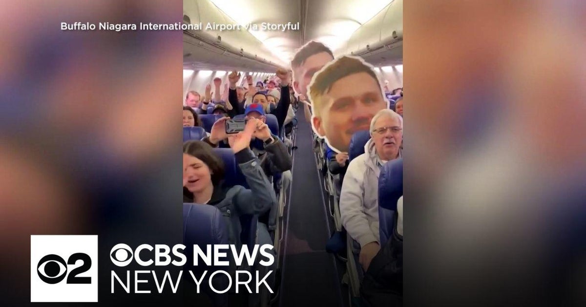 Bills fans pack plane heading to Kansas City - CBS New York