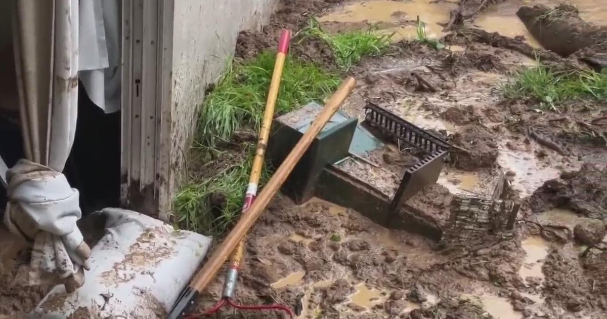 Mudslide hits Fairfax apartment building during heavy rain - CBS San ...
