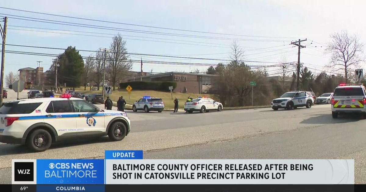Baltimore County officer shot at precinct released from hospital - CBS ...