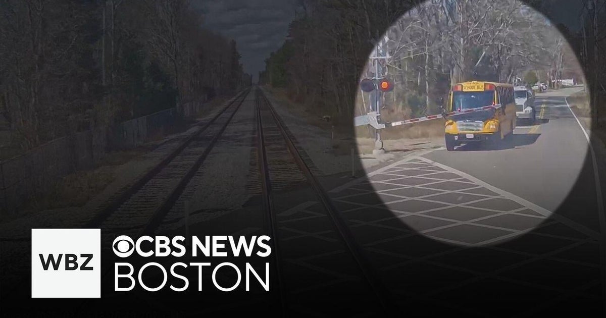 School bus has close call with Commuter Rail train at crossing in ...