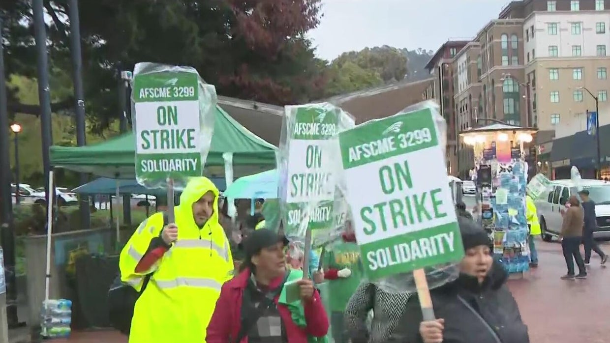 Workers at Bay Area UC campuses join statewide strike over wages, conditions - CBS San Francisco