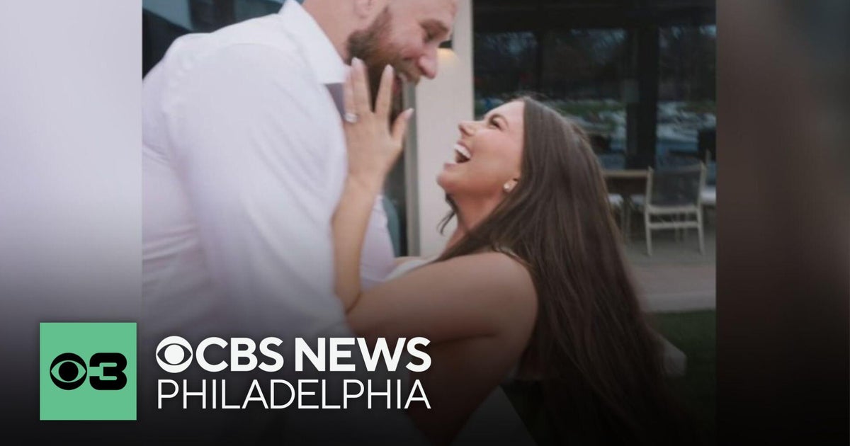 Eagles star Lane Johnson engaged to Kelsey Holmer - CBS Philadelphia