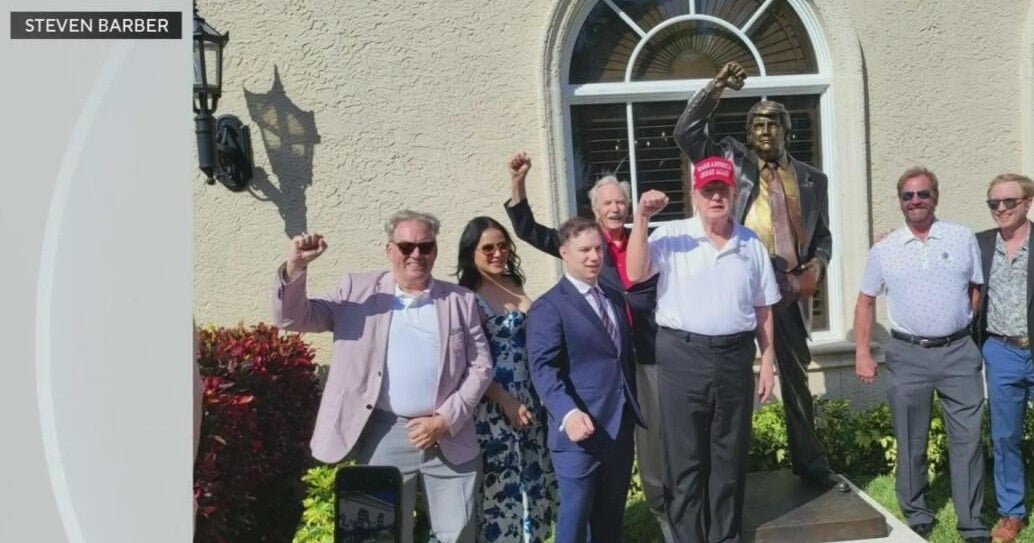 Artist unveils statue of President Trump in South Florida, inspired by ...