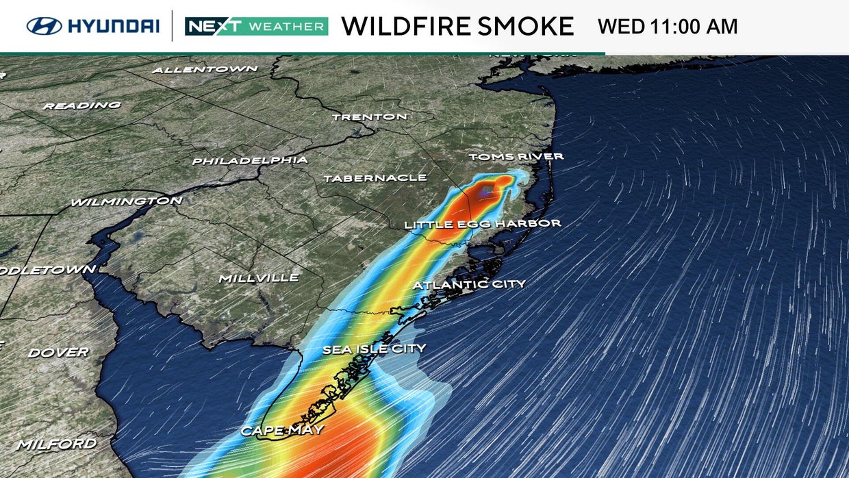 Smoke burning from Ocean County, New Jersey, wildfire visible on radar ...