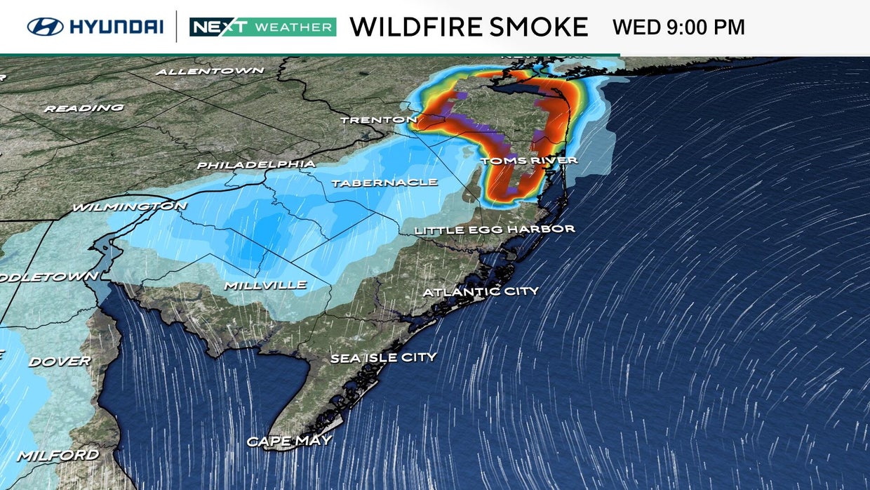 Smoke burning from Ocean County, New Jersey, wildfire visible on radar ...