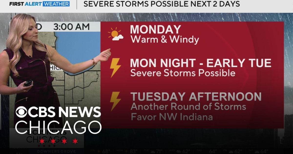 Warm and windy Monday, storms possible Monday night in Chicago - CBS ...