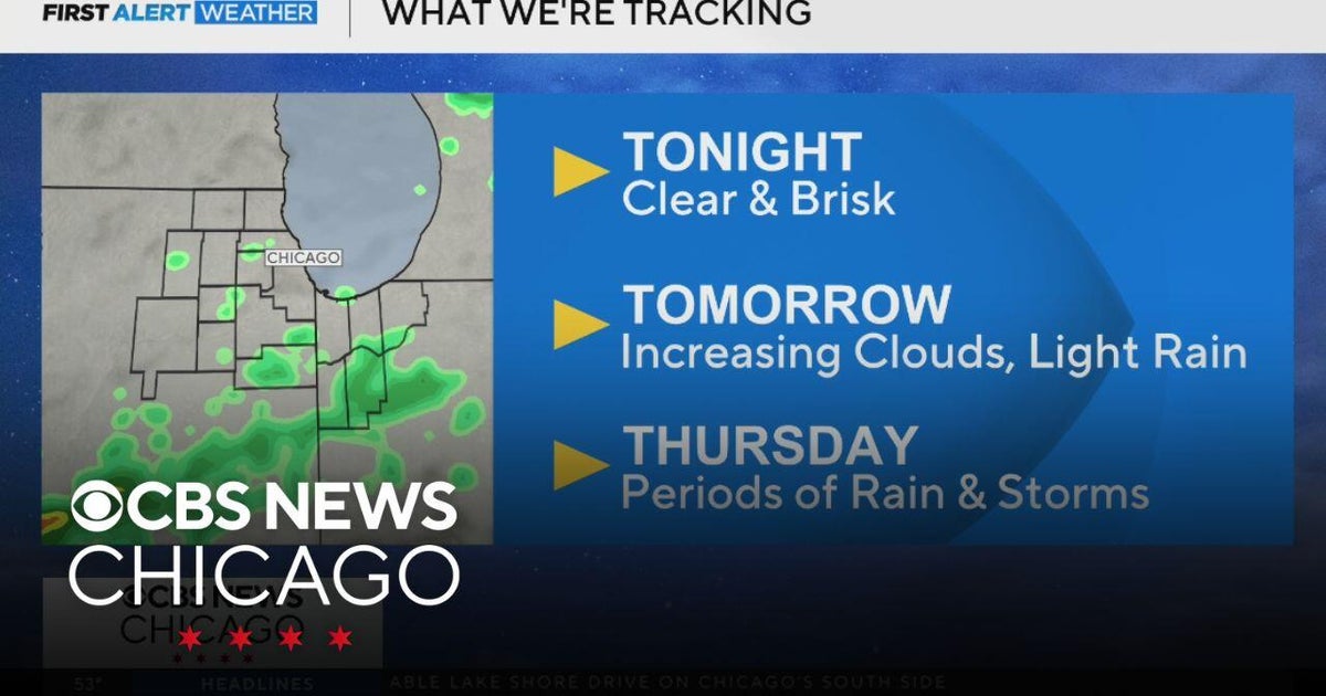 Increasing clouds, light rain Wednesday in Chicago - CBS Chicago
