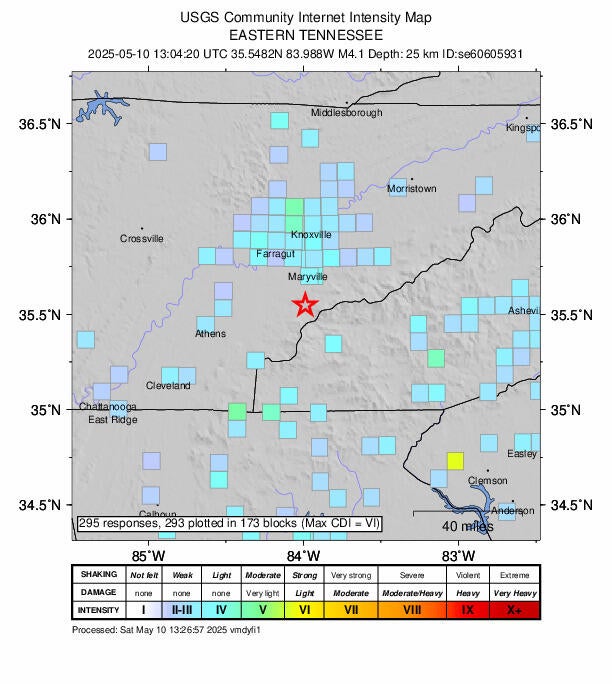 Preliminary 4.1 magnitude earthquake jolts Tennessee, parts of Georgia ...