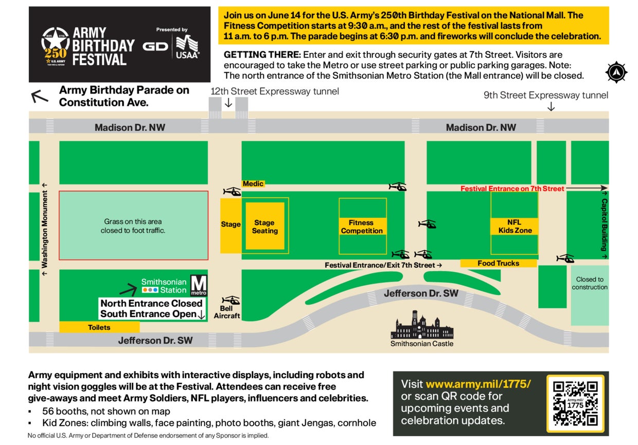 See D.C. route map for Trump's military parade celebrating the Army's ...
