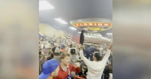Panthers' locker room erupts in celebration after Stanley Cup win - CBS Miami