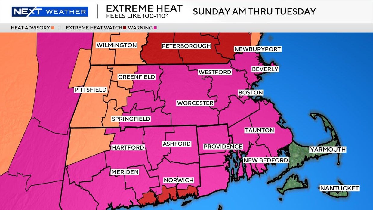 Extreme heat warning for most of Massachusetts, Boston could hit 100 ...