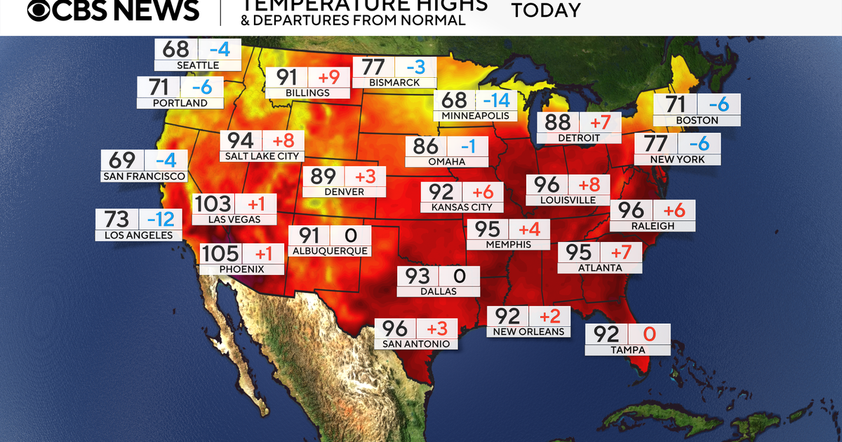 When will the heat wave end? Maps show forecast across the U.S. - CBS News