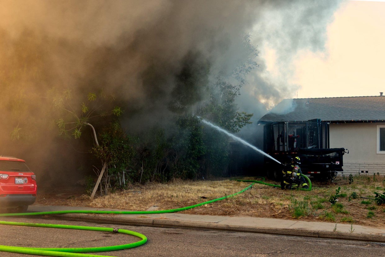 3 Turlock homes damaged, 2 firefighters hurt after fire erupts in ...