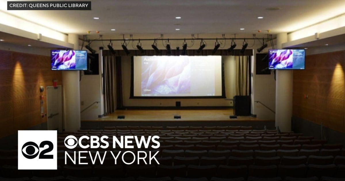 Flushing Library Auditorium reopens in Queens - CBS New York