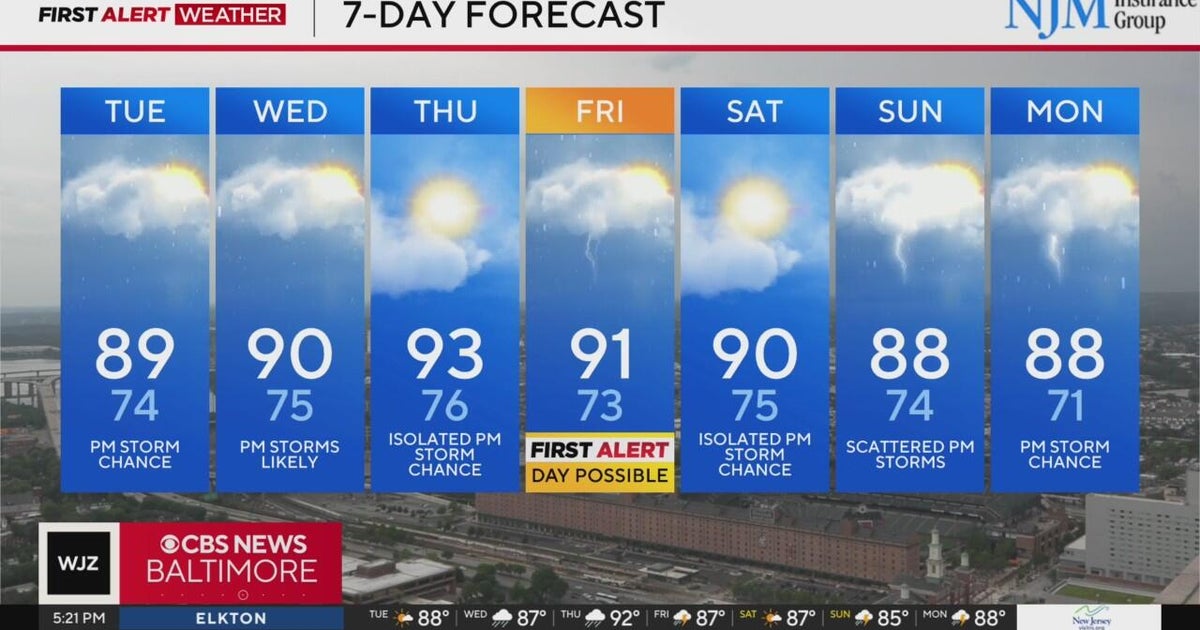 More heavy rain and storms this week in Maryland - CBS Baltimore