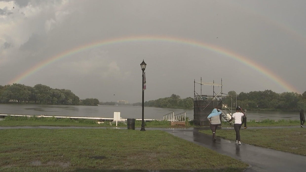 After humid, rainy day, family celebrating in New Jersey park is ...