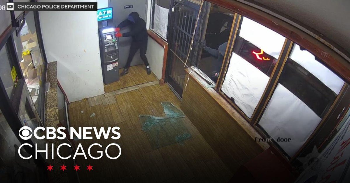 Crew smashes into 18 Chicago businesses, steals ATMs - CBS Chicago
