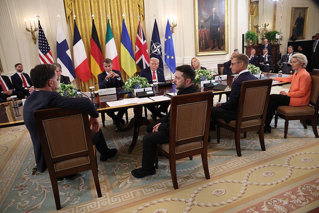 Trump, Zelenskyy, European leaders present united front on Ukraine in ...