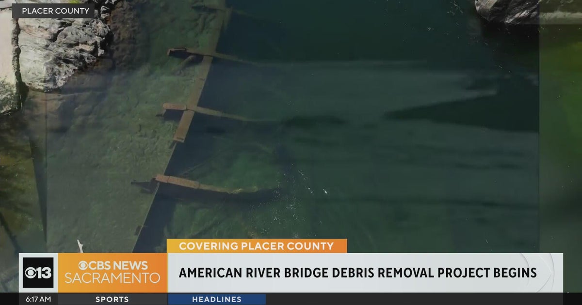 American River bridge debris removal project begins - CBS Sacramento