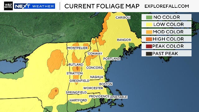 Peak fall foliage colors coming soon to New England as weather turns ...