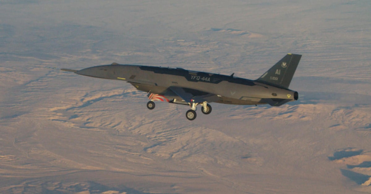 Anduril's unmanned jet "Fury" makes first flight - CBS News