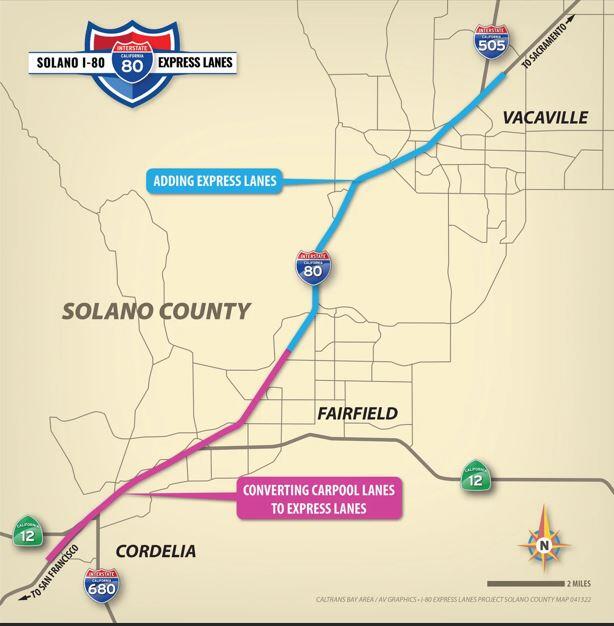 Solano County's new I-80 Fastrak lanes to start tolling mid-December ...