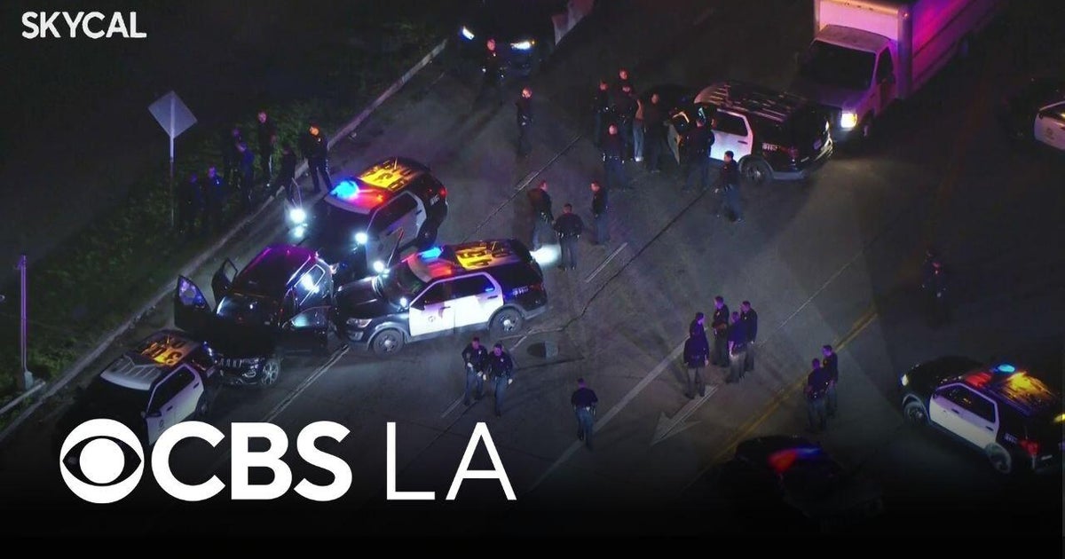 Driver crashes into several vehicles and threatens LAPD officers - CBS ...
