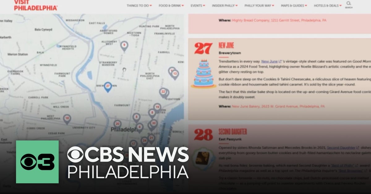Visit Philadelphia releases map of Philly's best bakeries - CBS ...