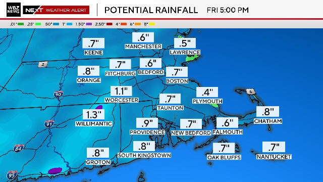 Heavy rain, strong winds coming to Massachusetts Friday. Maps show who ...