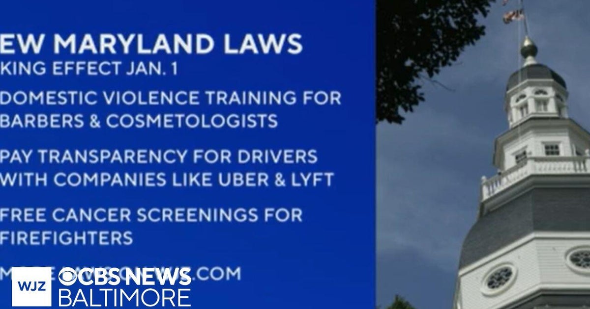 New Maryland laws take effect on January 1, 2026 - CBS Baltimore