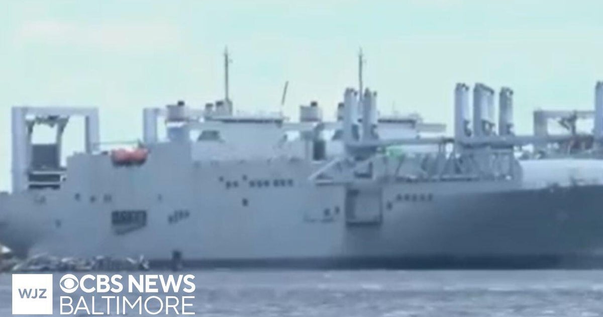 Strong winds blamed for military cargo ship blowing off its moorings ...