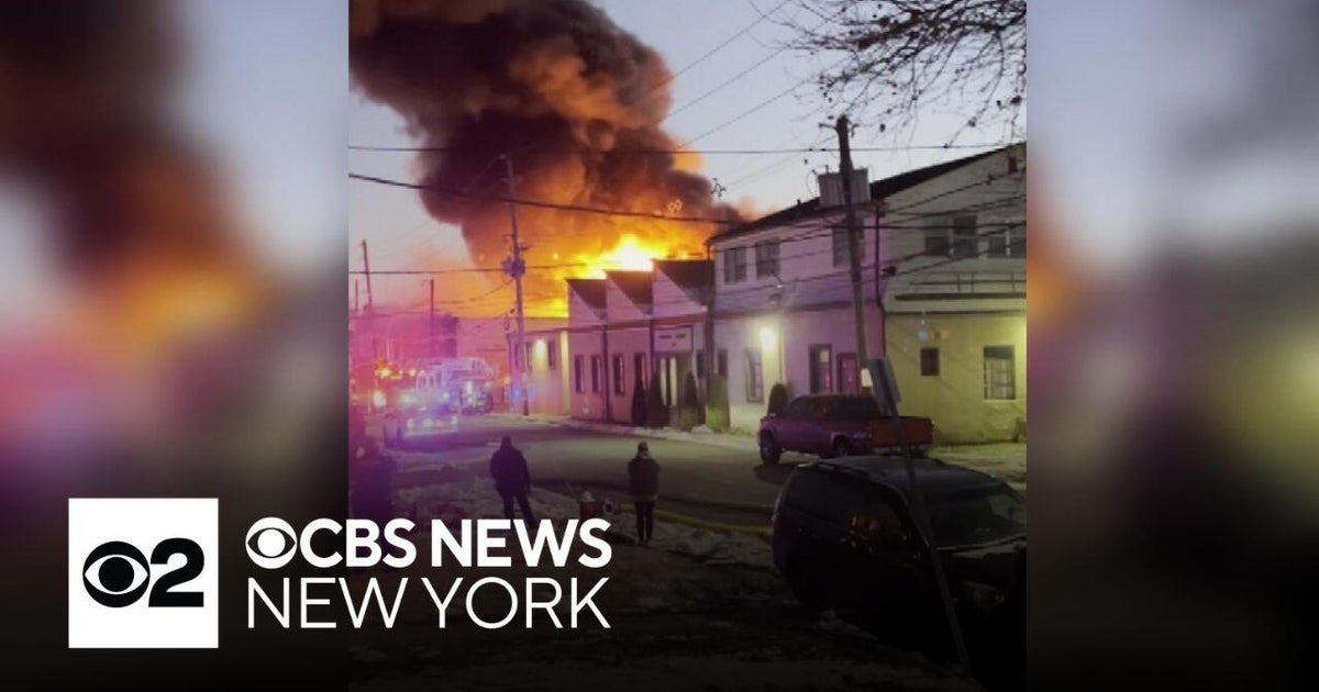 Hazmat concerns after huge fire in Roselle Park, New Jersey - CBS New York