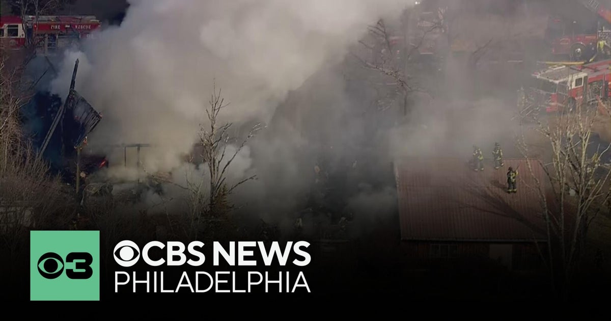 2-alarm fire destroys barn in Kintnersville, Bucks County - CBS ...