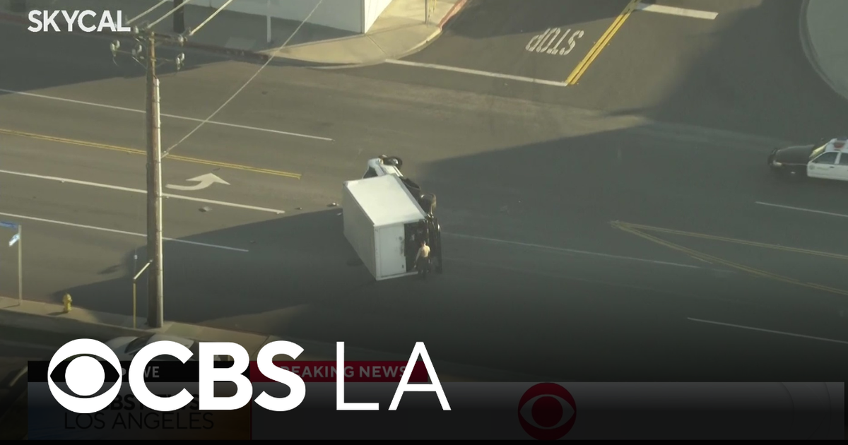 Stolen box truck overturns at end of pursuit with LA County deputies ...