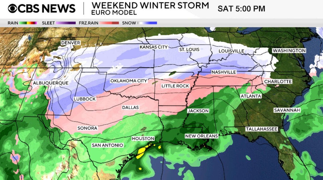 Maps show where winter storm threatens to bring heavy snow, ice, brutal ...