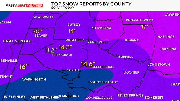How much snow did Pittsburgh get from Sunday's winter storm? Here are ...