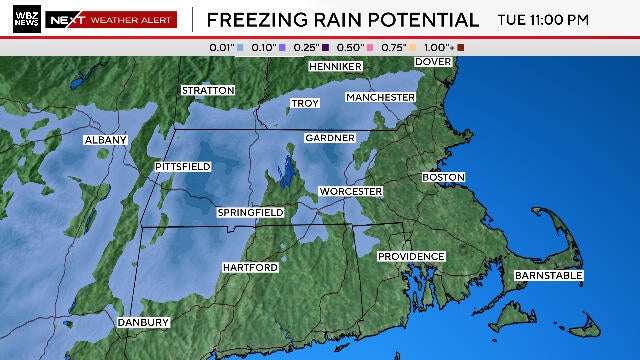 Snow and freezing rain could make for icy roads in Massachusetts ...