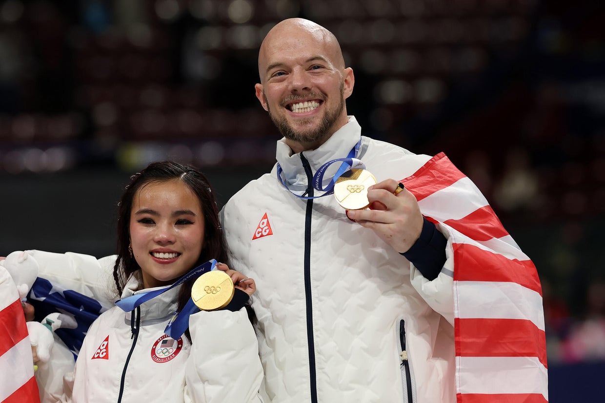 Gold medalists Ellie Kam and Danny O'Shea get big welcome home in ...