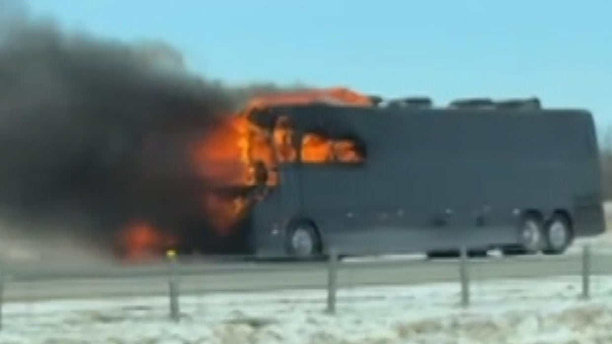 Comedian Bert Kreischer's tour bus destroyed by fire in Minnesota - CBS ...
