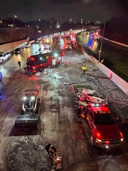 I-696 in Oakland County back open after crash causes fuel spill - CBS ...