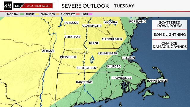 Severe thunderstorms possible in Massachusetts Tuesday evening. See ...