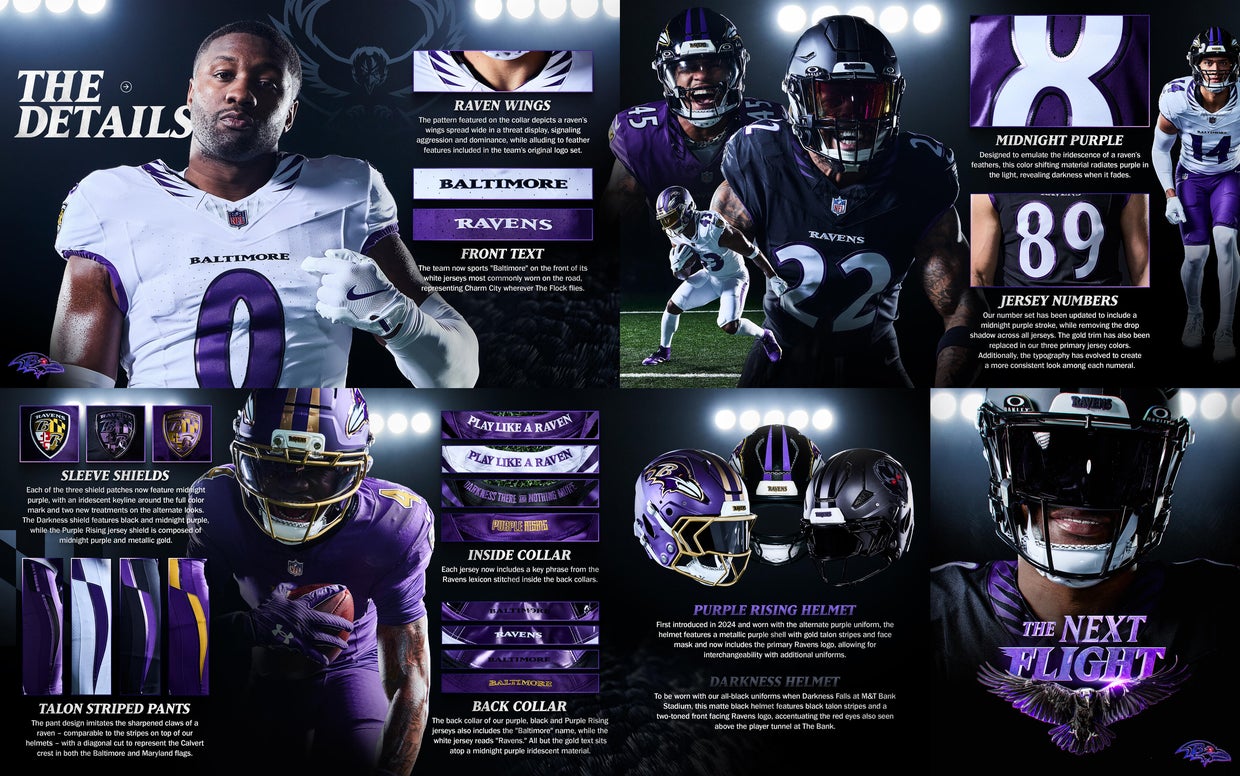 Baltimore Ravens unveil new "The Next Flight" uniforms, delighting fans ...