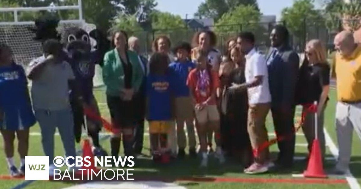 Pimlico Elementary/Middle School gets new track and turf field - CBS ...