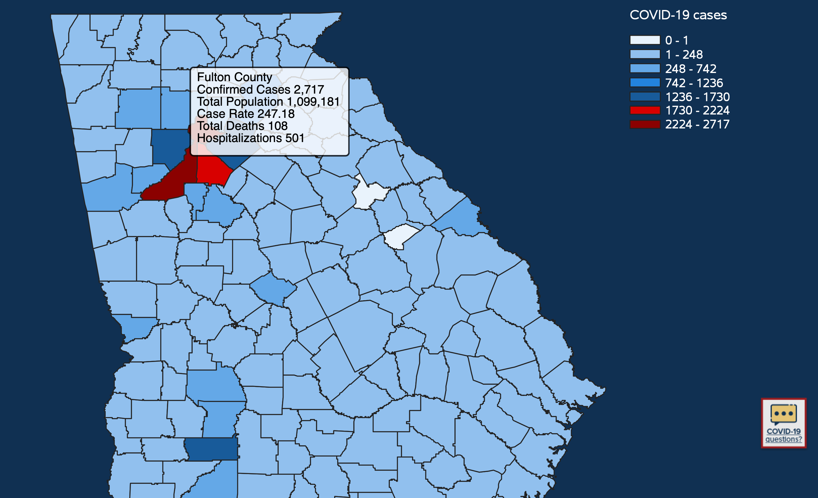Georgia COVID-19 Death Toll Climbs To 1,032; Confirmed Cases Now At ...